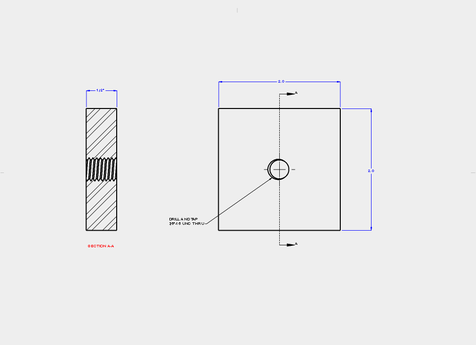 2″ X 2″ X 1/2″ Tapped 3/8″ – 16 UNC – ITM530005 – OMNI Sales and Service